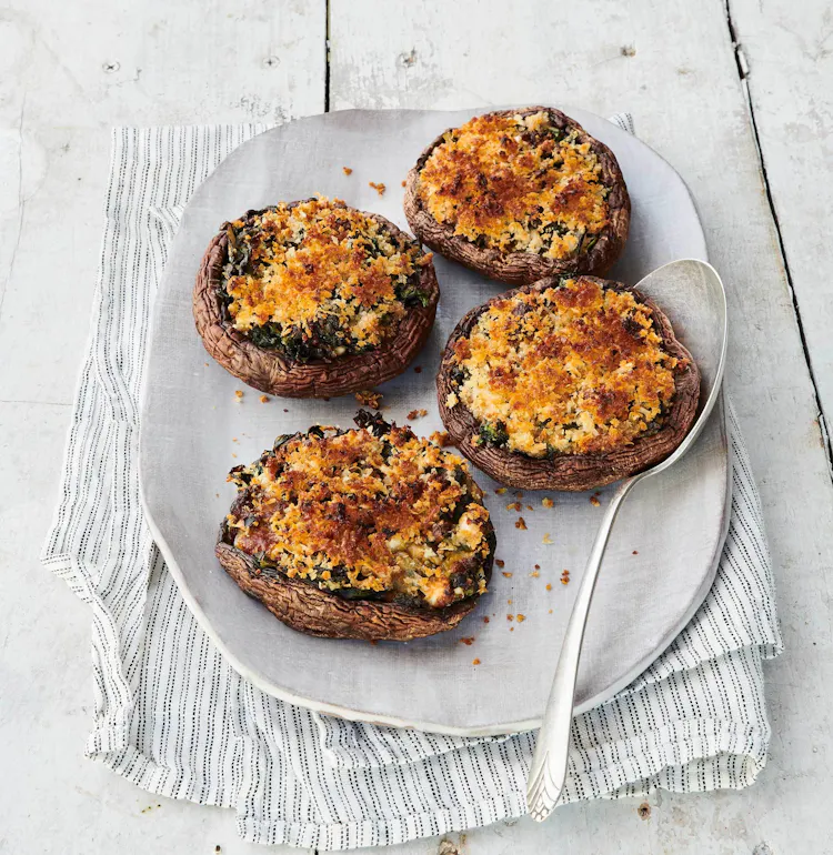 Portobello Mushrooms, Silverbeet and Feta | Veggies Recipes | Weber BBQ